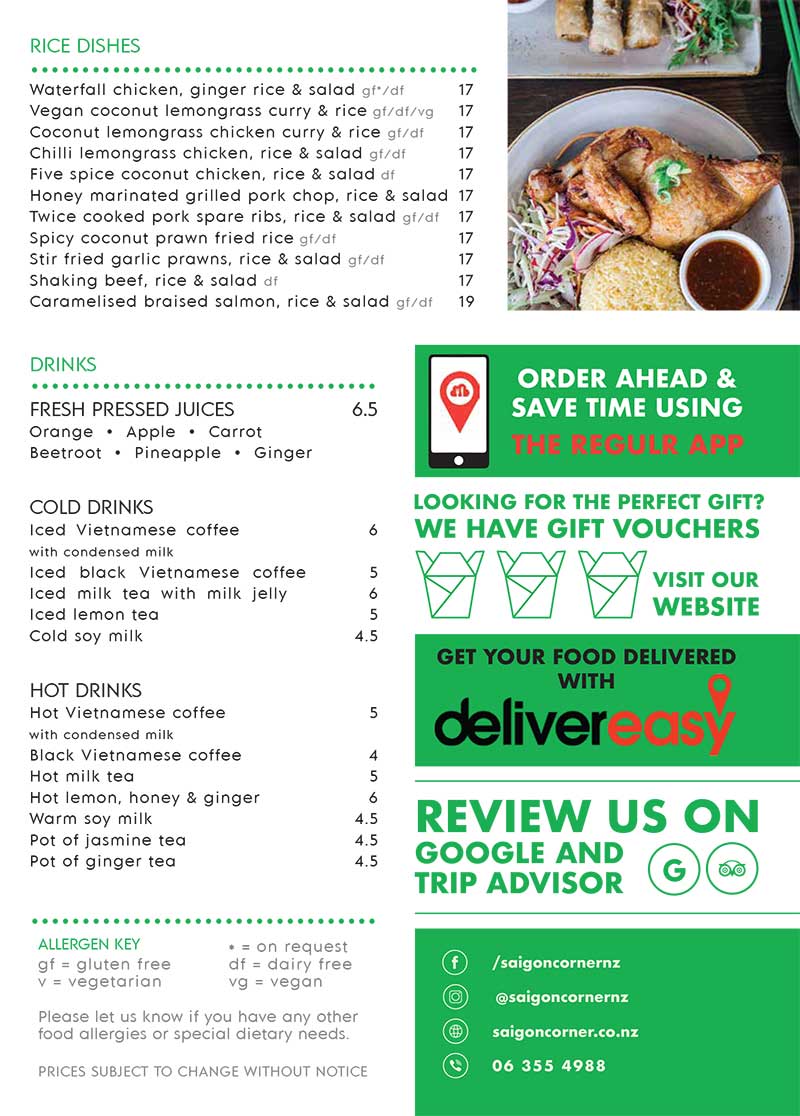 Menus – Saigon Corner
