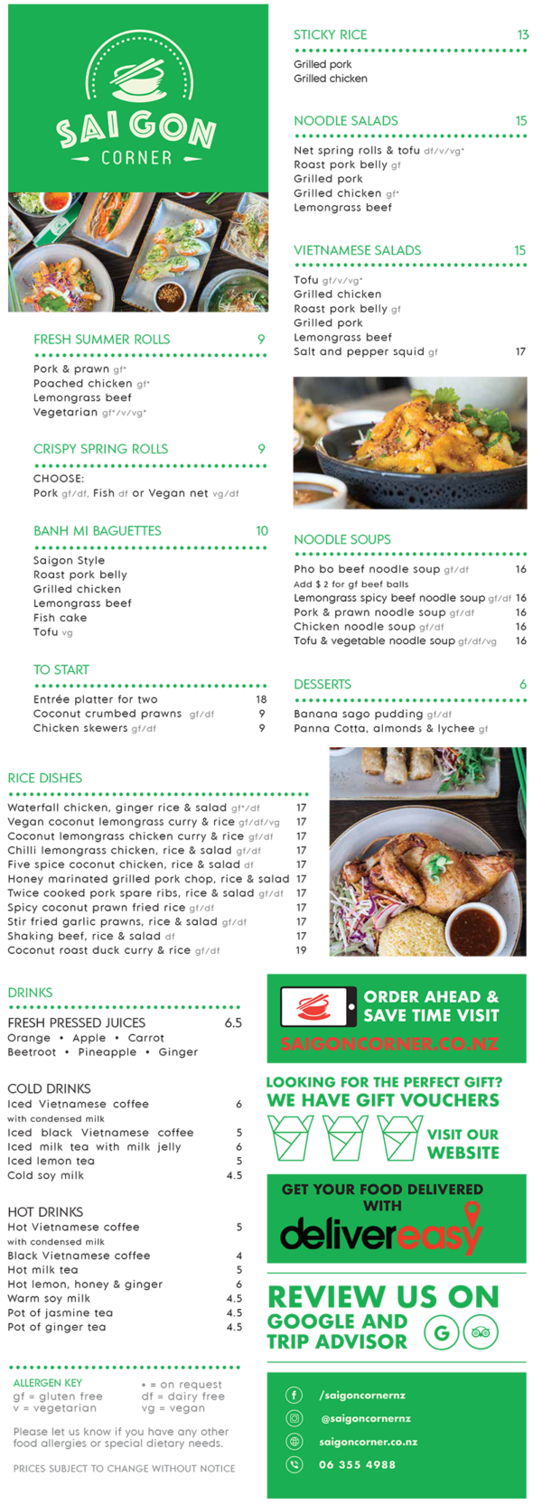 Menus – Saigon Corner