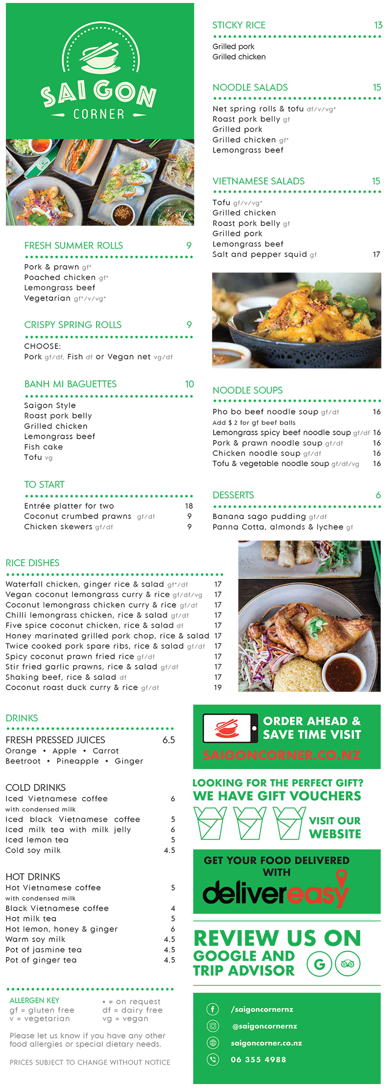 Menus – Saigon Corner