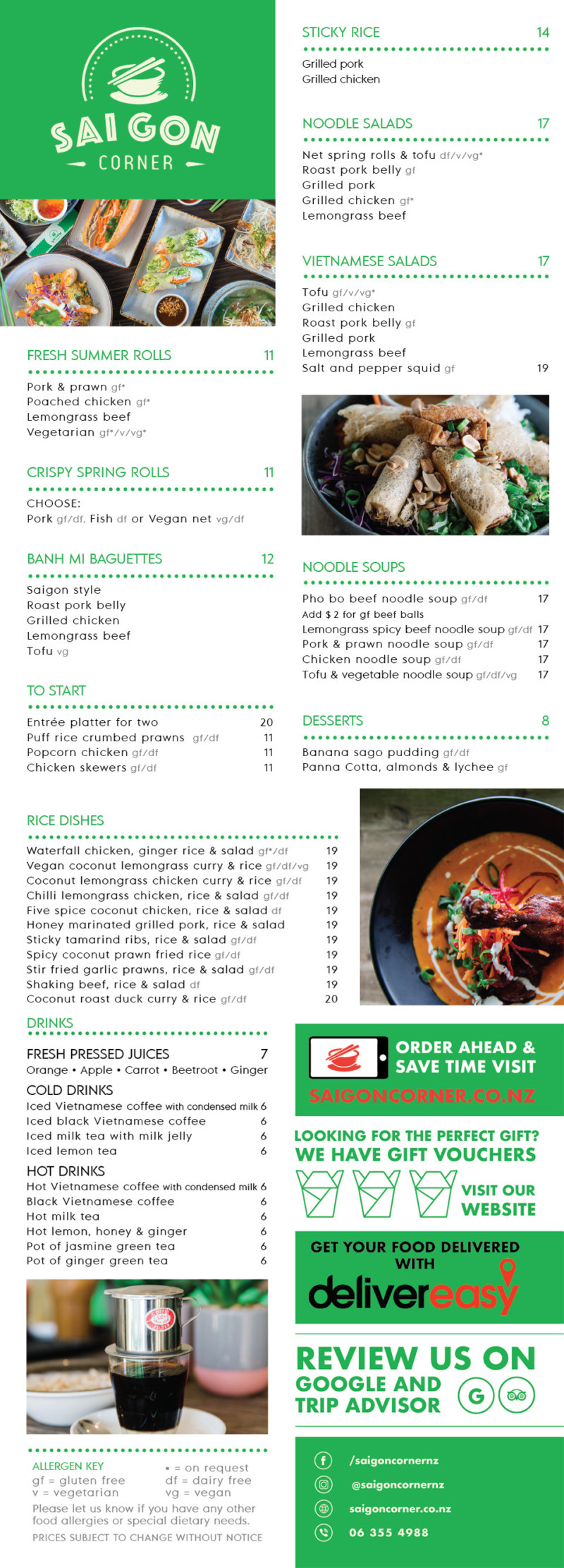 Menus – Saigon Corner