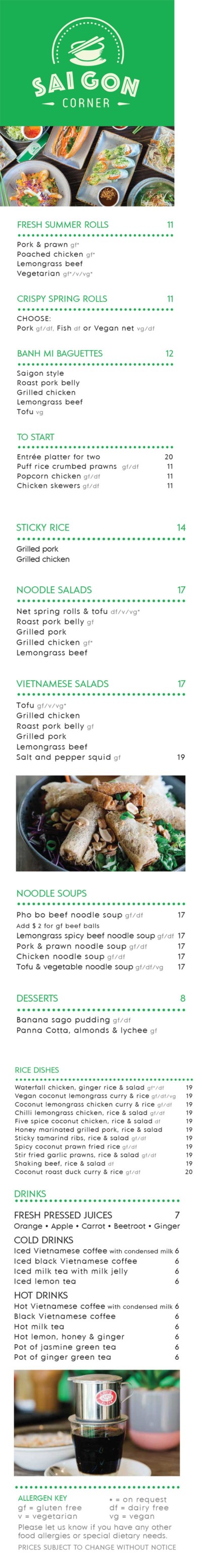 Menus – Saigon Corner